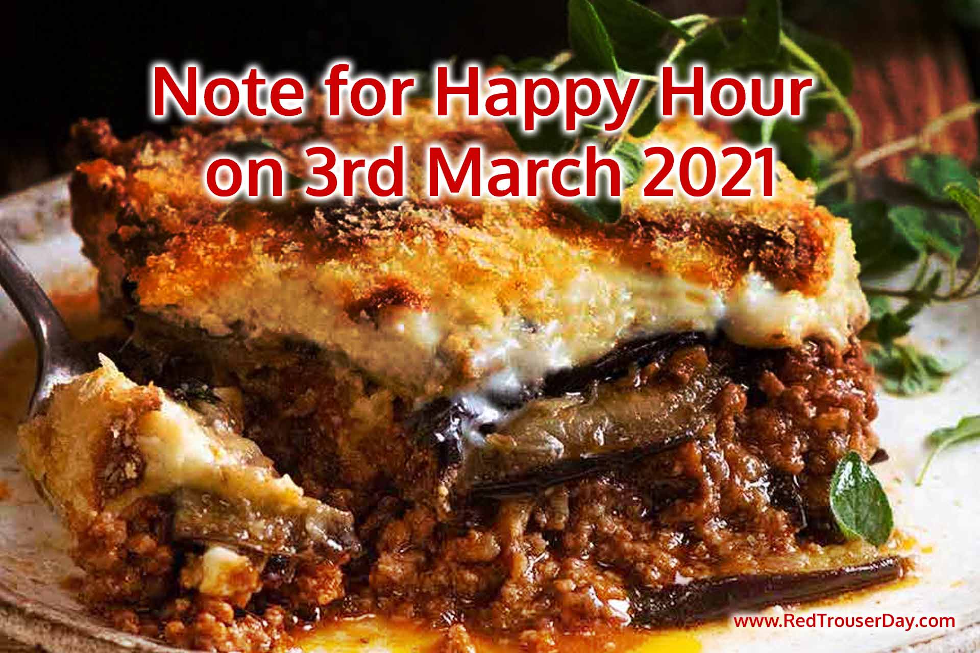 Note for Happy Hour on 3rd March 2021 - Red Trouser Day (RTD)